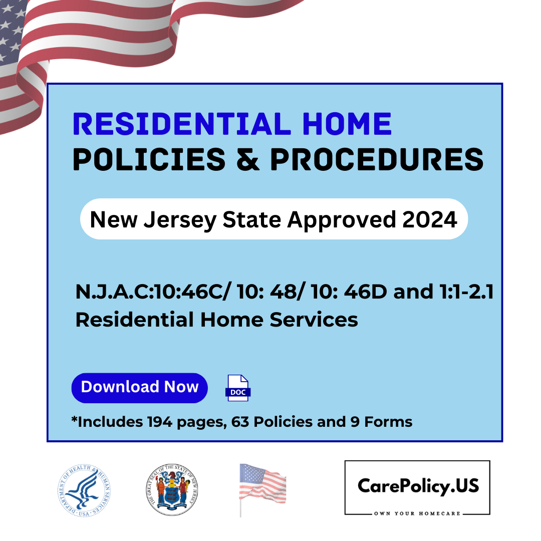 Residential Home- Policies and Procedures- New Jersey State Licensure ...
